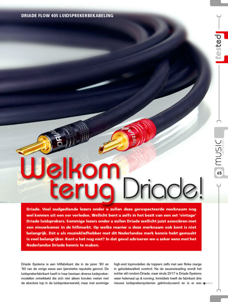 Driade Flow Kabel - Driade Systems | De Driade Premium Series luidsprekers
